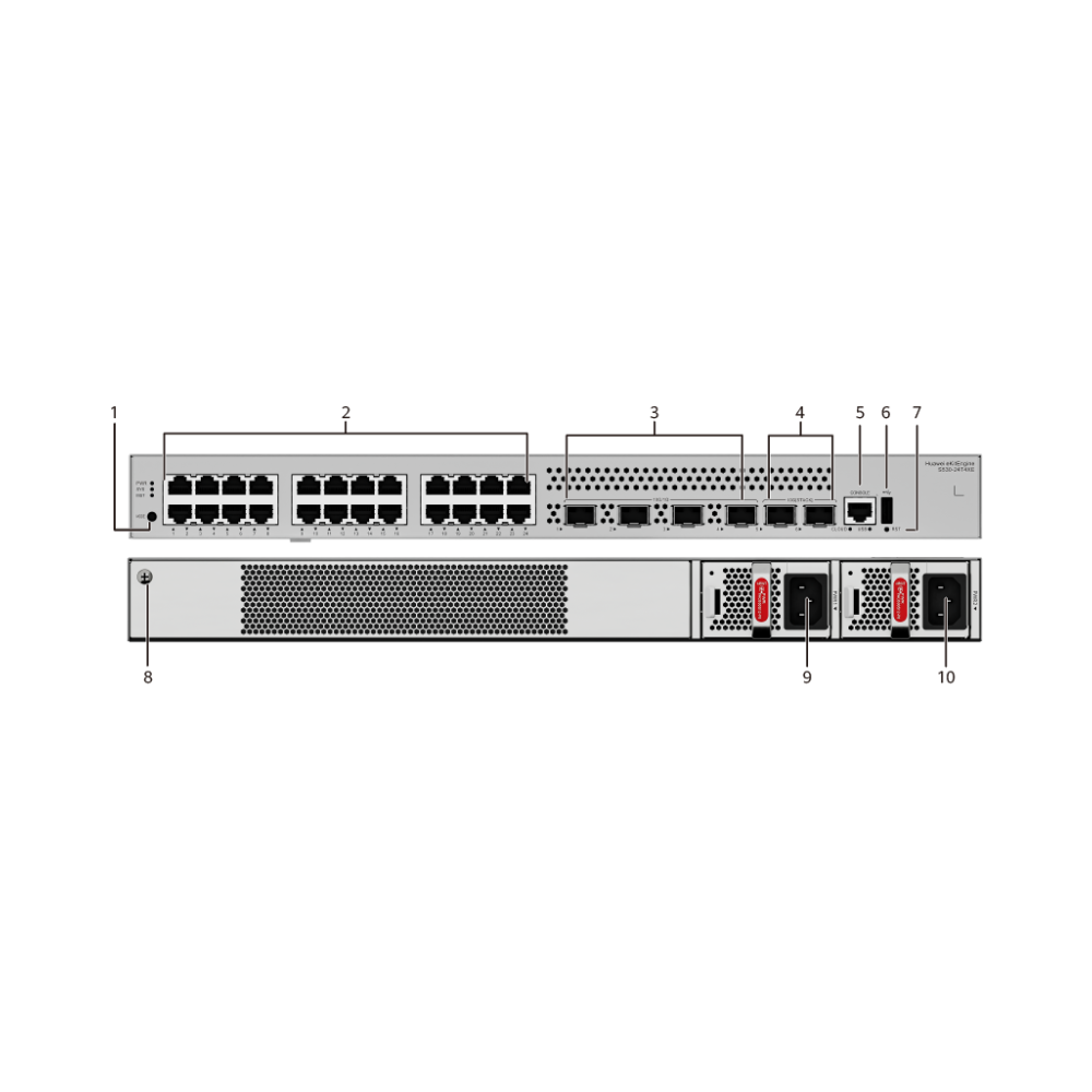 Huawei S530-24T4XE ,24*10/100/1000BASE-T ports, 4*10GE SFP+ ports, 2*1 – IP Masr